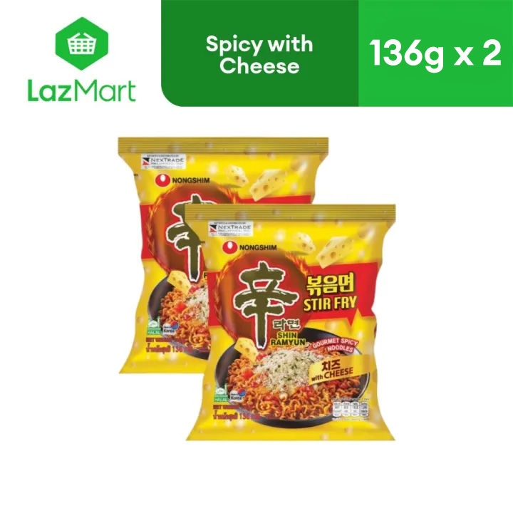 Nongshim Shin Ramyun Stir Fry Gourmet Spicy With Cheese Noodle Pouch ...