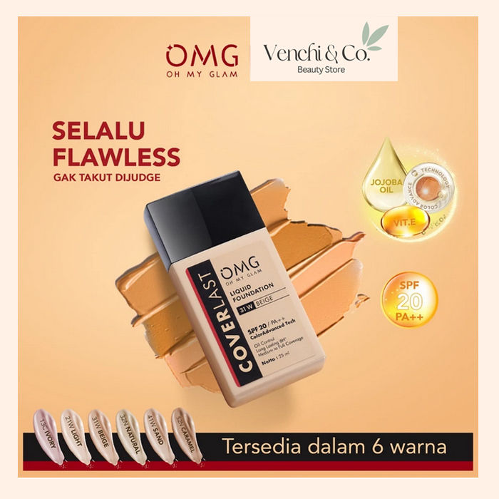 OMG Coverlast Liquid FOUNDATION Alas Bedak Oh My Glam | Lazada Indonesia