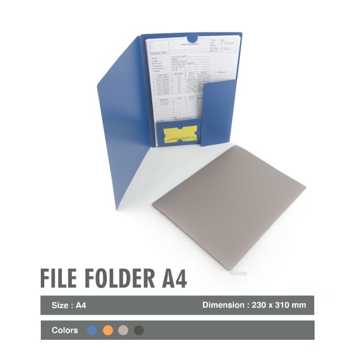 Daiichi - File Folder Stop Map Plastik dengan Tempat Kartu Nama DOS A4 ...