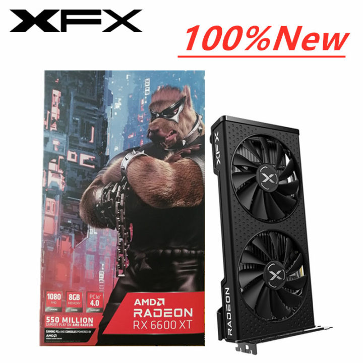 ใหม่ XFX RX 6600 XT 6600XT 8GB 6500 XT การ์ดจอ GPU Radeon RX6600XT RX6600 GDDR6การ์ดจอเดสก์ท็อป ...