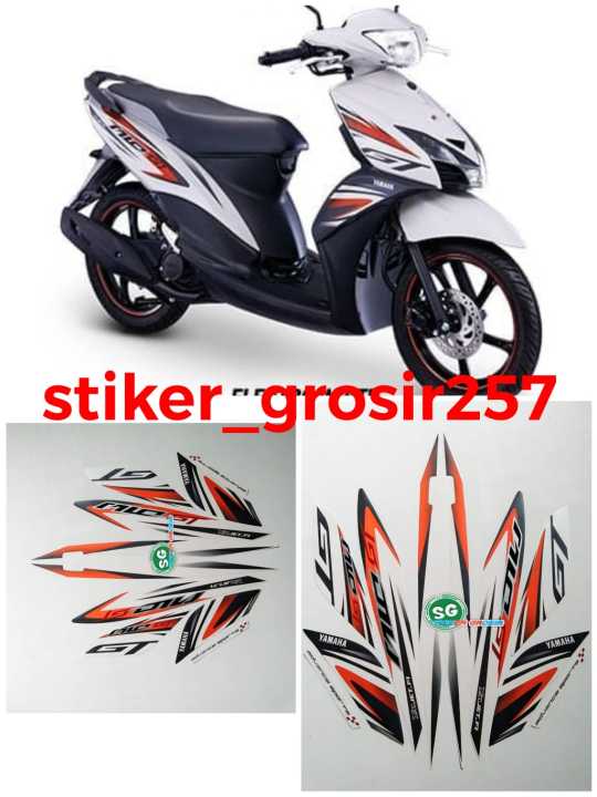 STIKER STRIPING LIST LES BODY MOTOR MIO GT 2014 PUTIH STANDAR | Lazada ...