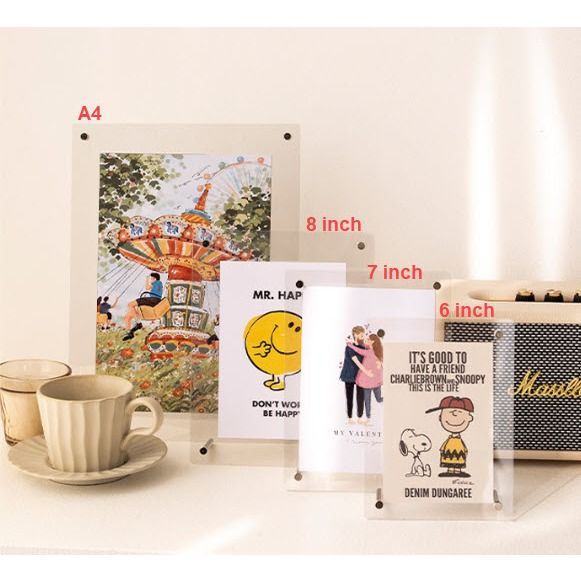 Clear Acrylic Stand Photo Frame Picture Holder Display Frame Table ...
