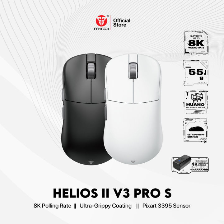 Fantech Helios II PRO S 8K 4K XD3 v3 Wireless Mouse Gaming TRI Mode ...