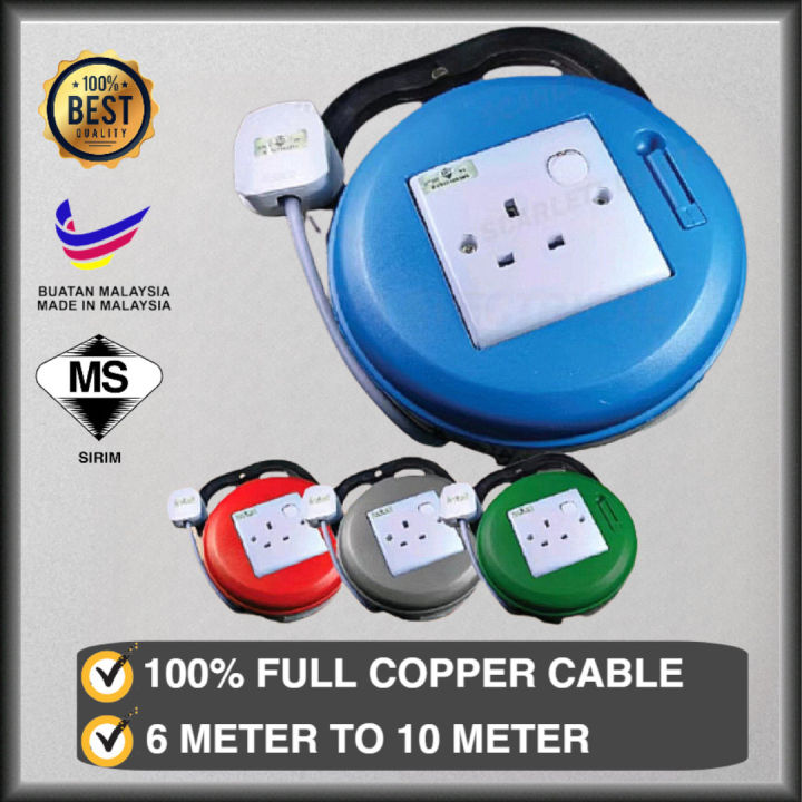 💥HANDMADE SIRIM💥 Round Extension Socket Full Copper Extension Wire Heavy Duty Extension 6M ...