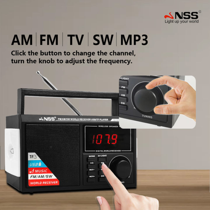 NSS Solar Radio AM/FM/SW 3 Band Multi function HI-FI Bluetooth Speaker ...