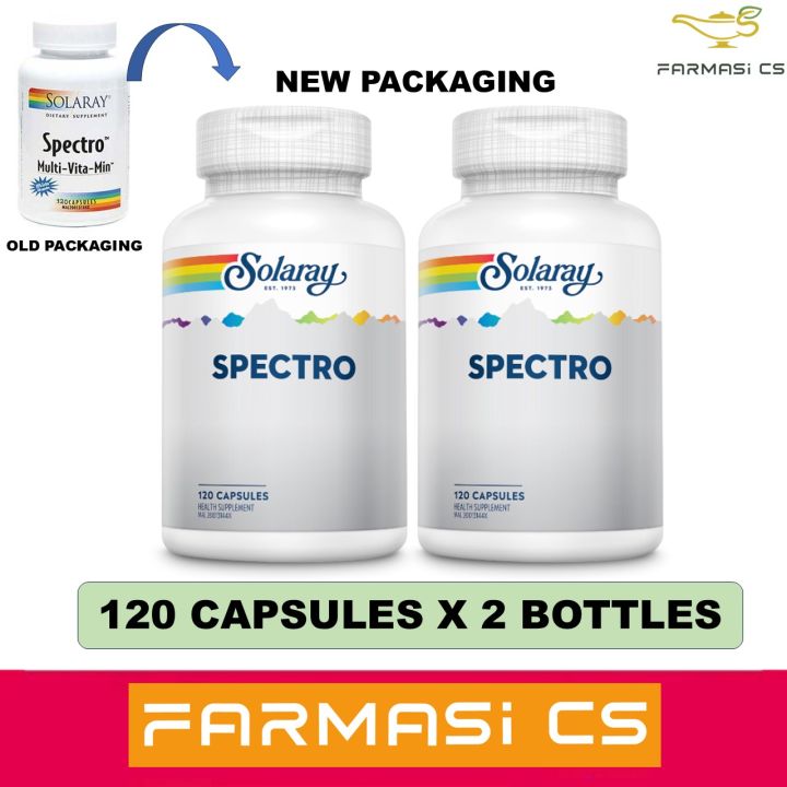 Solaray Spectro Multi-Vita-Min 120 Capsules x 2 bottles [ Vitamin c ...