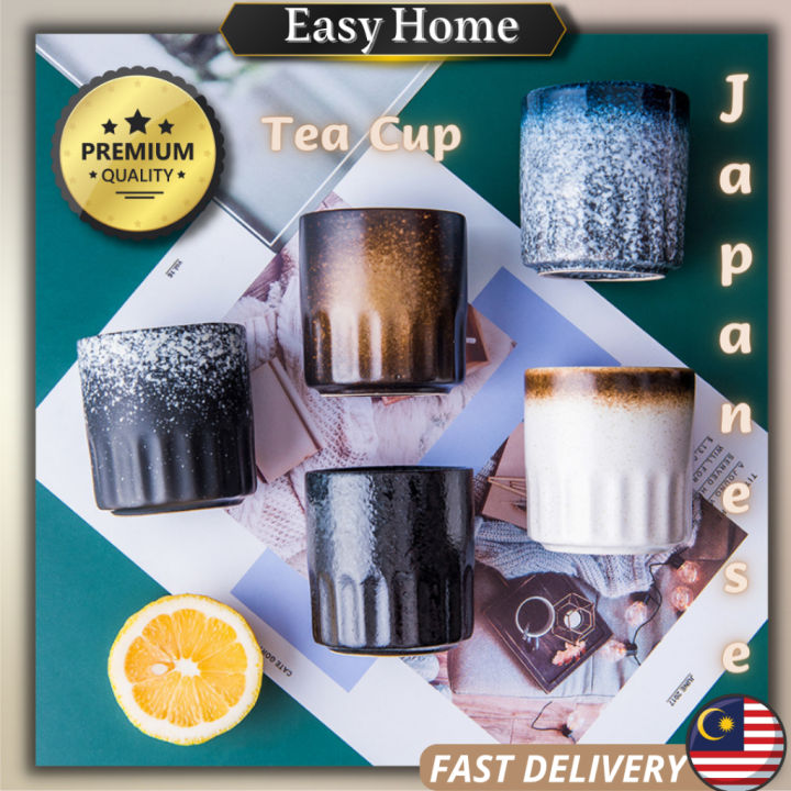 【EasyHome】Japanese Style Cup Ceramic Tea Cup Vintage Cup Cawan Seramik ...