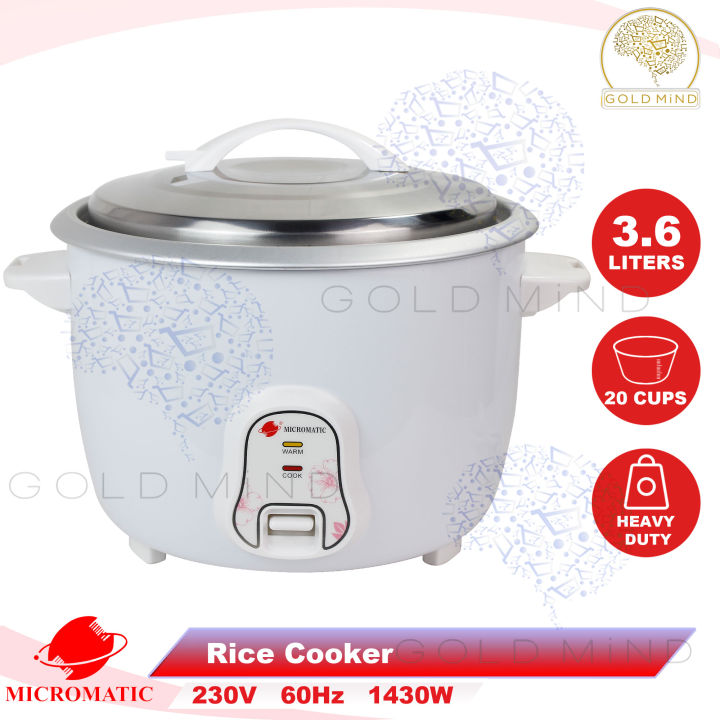 Micromatic Rice Cooker Plain White Series: Your Choice of Sizes - Gold ...