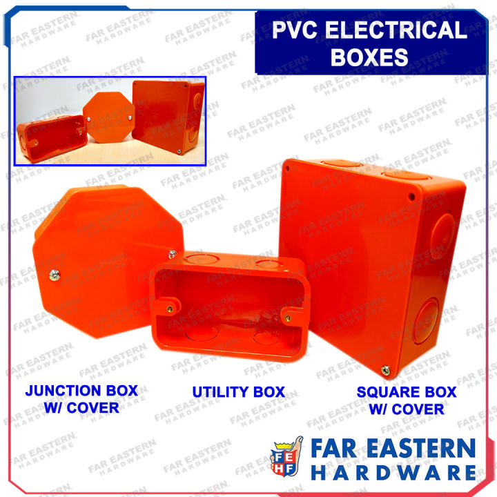 Electrical PVC Boxes Utility Box / Junction Box / Square Box W/ Cover | Lazada PH
