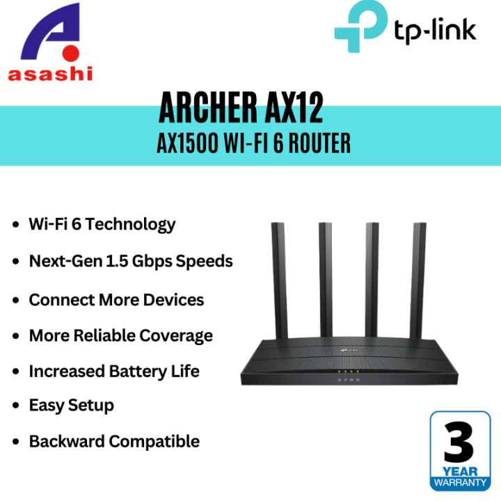 Tp-Link Archer AX12 AX1500 WiFi 6 Router | Lazada
