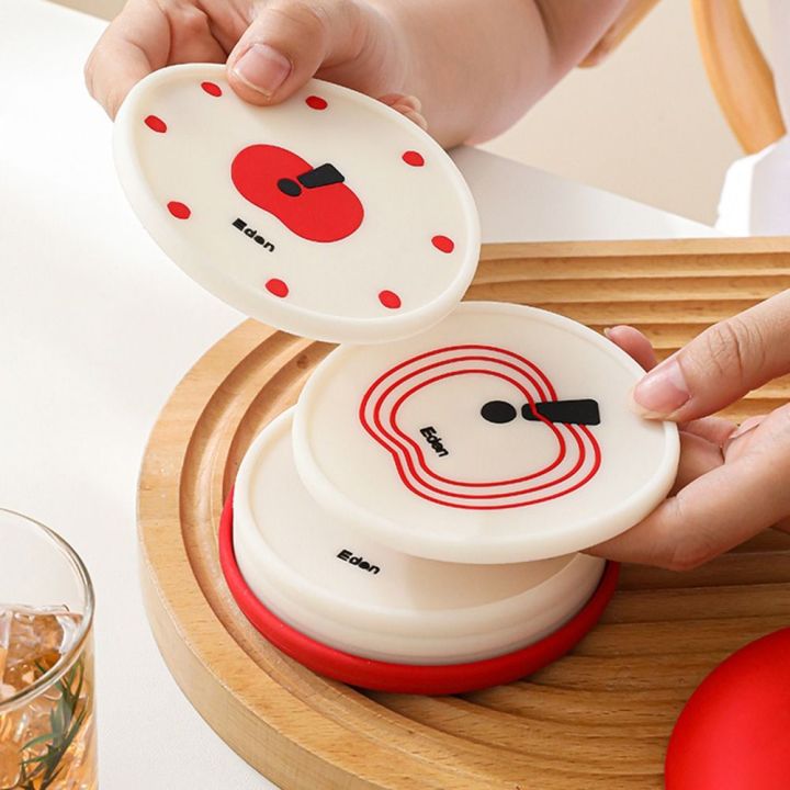 R1A9M Sáng tạo Bộ đế lót ly hình trái cây Chống bỏng Có thể xếp chồng ...