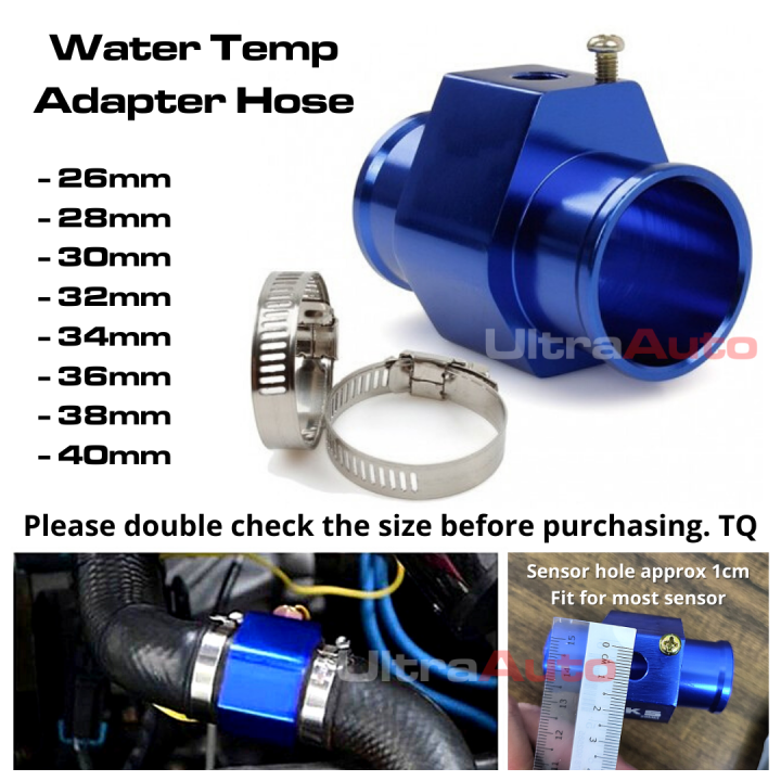 WATER TEMPERATURE JOINT PIPE & TEMP SENSOR ADAPTER GAUGE RADIATOR HOSE ...