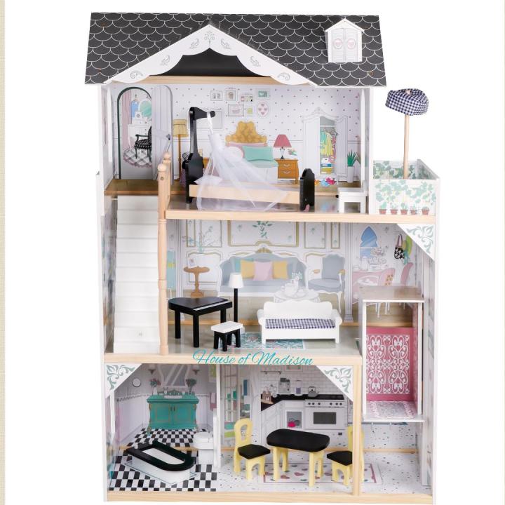 Wooden Toy dollhouse Wooden Barbie dollhouse Playhouse for dolls Nordic ...