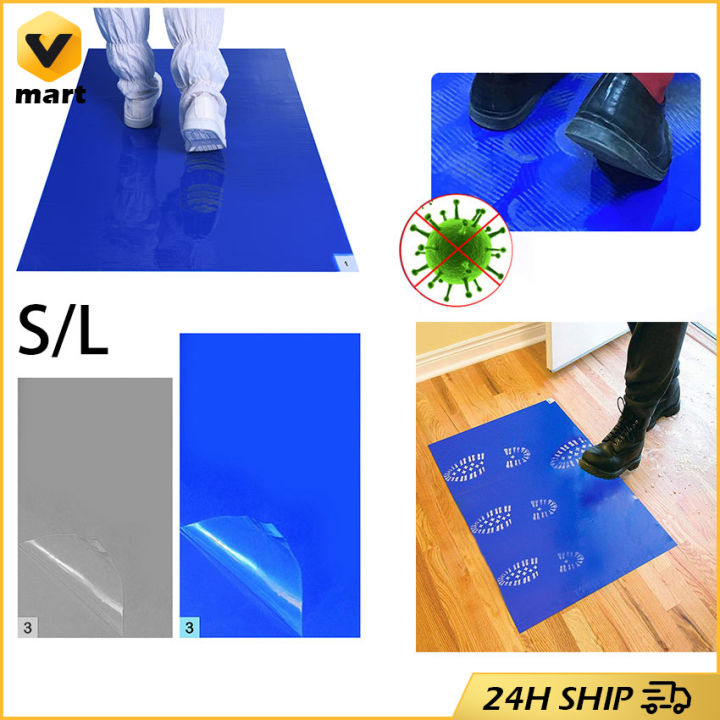 30 Sheets Peel Off Sticky Floor Door Mat Anti Bacterial Dust Dirt ...