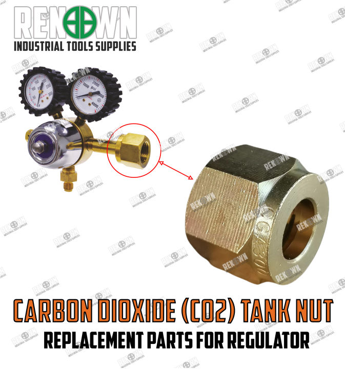 Carbon Dioxide C02 tank nut and tail piece (Regulator Replacement Parts ...