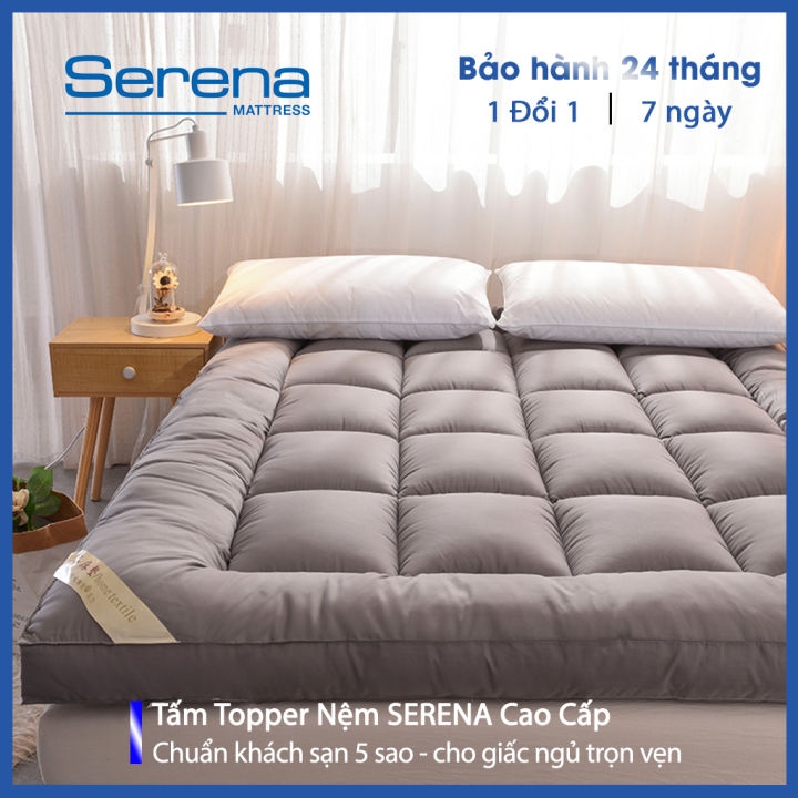 Nệm topper 160x200 bông gòn microfiber SERENA cao cấp - tấm chăn lót ...