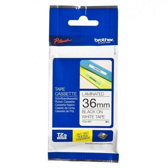 BROTHER laminated tape TZE-261 Black on White 36mm | Lazada