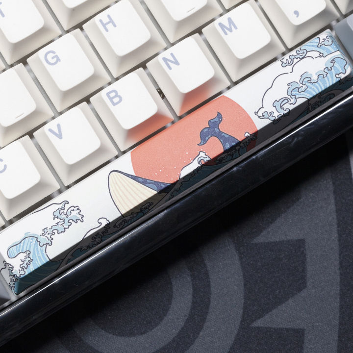 Novelty allover dye subbed Keycaps Japanese Wave Whale and Sun ESC ...