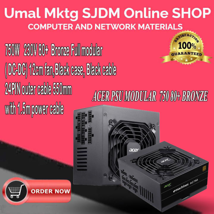 Acer AC-750 750w Full Modular 80plus Bronze Power Supply | Lazada PH