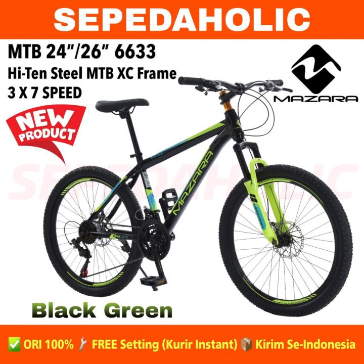 Sepeda Gunung MTB MAZARA 6633 6622 Ukuran 24 26 Inch Rem Cakram 21 ...