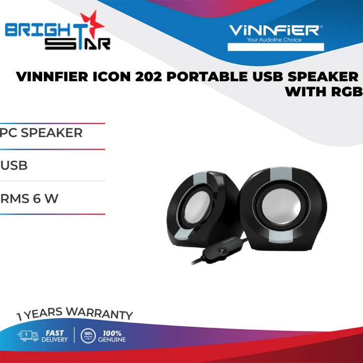 PORTABLE SPEAKER / VINNFIER ICON 202 PORTABLE USB SPEAKER WITH RGB ...