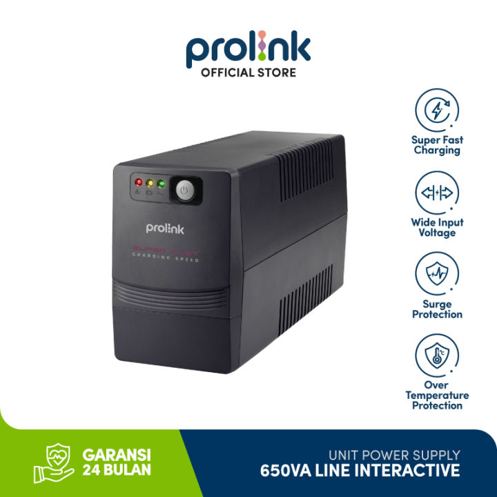 Prolink 650VA Line Interactive UPS With built-AVR 140-300VAC Input | 2-4hrs Super Fast Charging ...