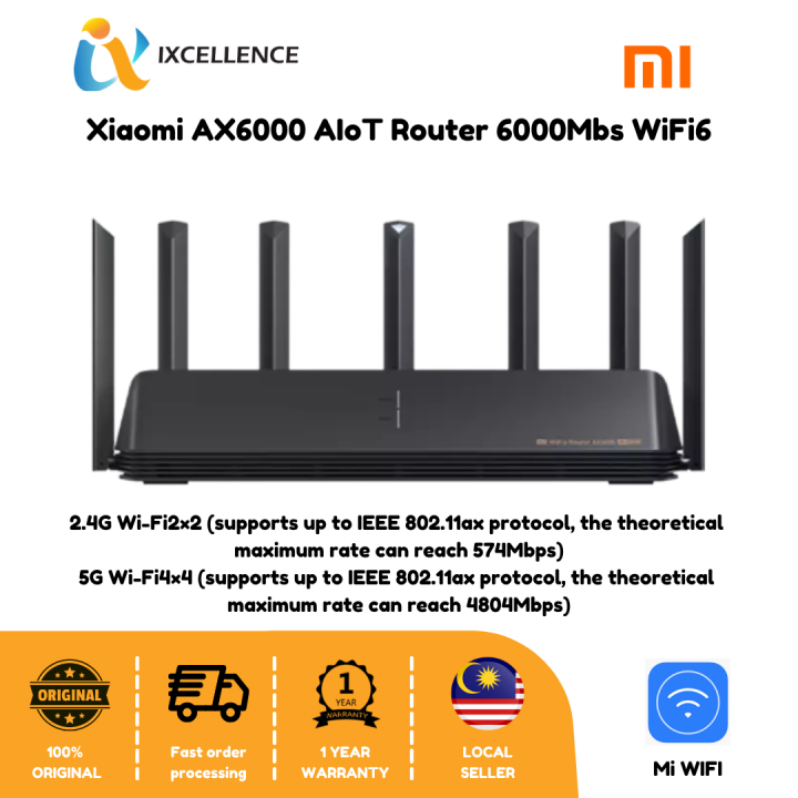 [IX] Xiaomi AX6000 AIoT Router 6000Mbs WiFi 6 VPN 512MB Qualcomm CPU ...