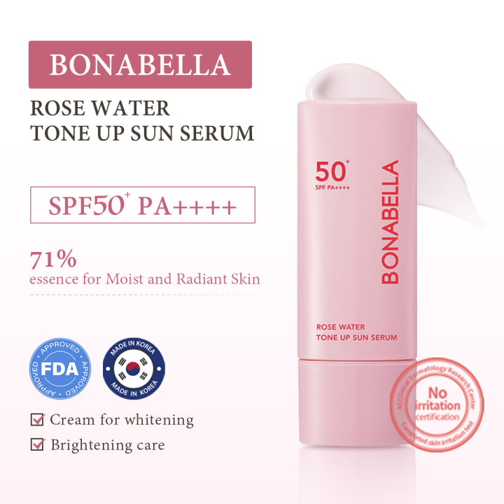 BONABELLA ROSE WATER TONE UP SUN SERUM เซรั่มกันแดด ครีมกันแดดบำรุงผิวหน้า สกินแคร์เกาหลี ผิวแพ้ ...