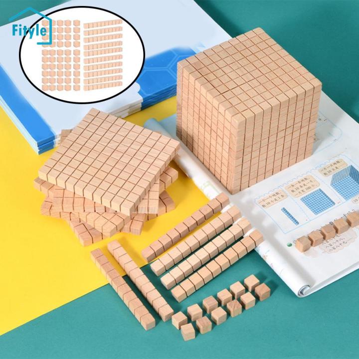 Fityle Montessori DIY Wooden Base Ten Blocks Math Manipulative Early ...
