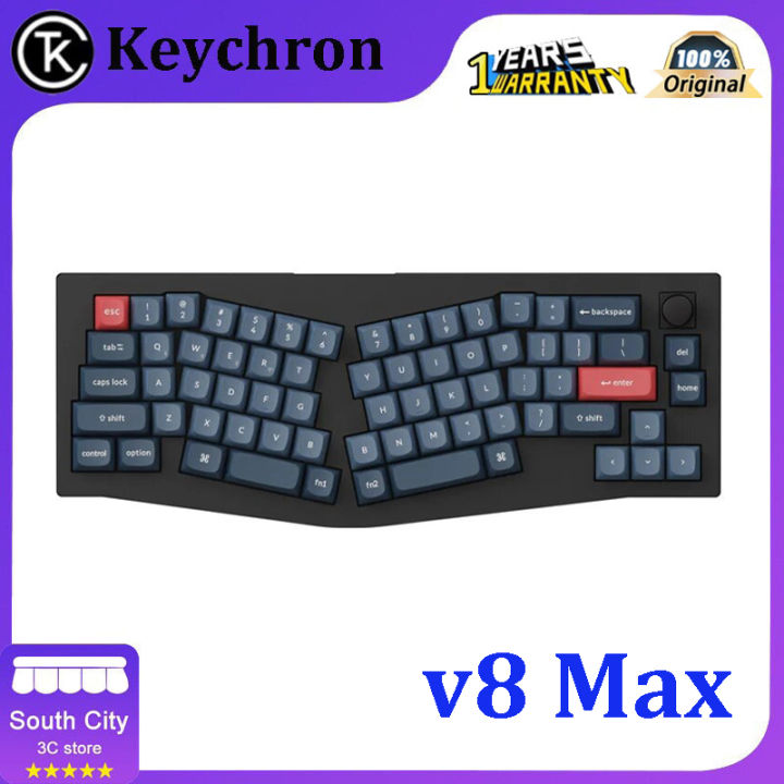 keychron V8Max Bluetooth 3-mode Wireless Mechanical Keyboard Alice Layout Gasket structure Mac ...