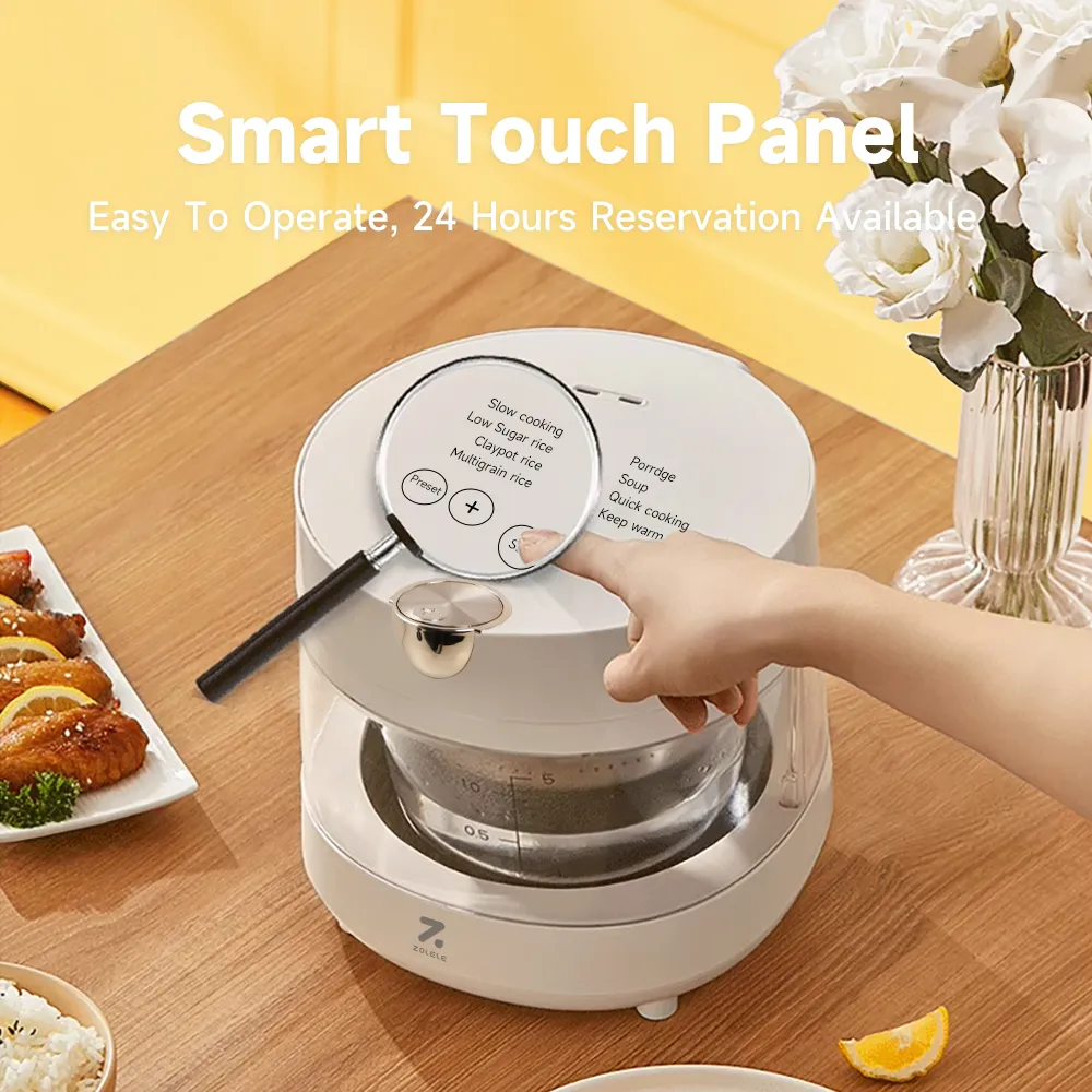 ZOLELE ZB800 Low Sugar Rice Cooker 3L Multi-Function Visual Cooking 24h Smart Preset 8 ...