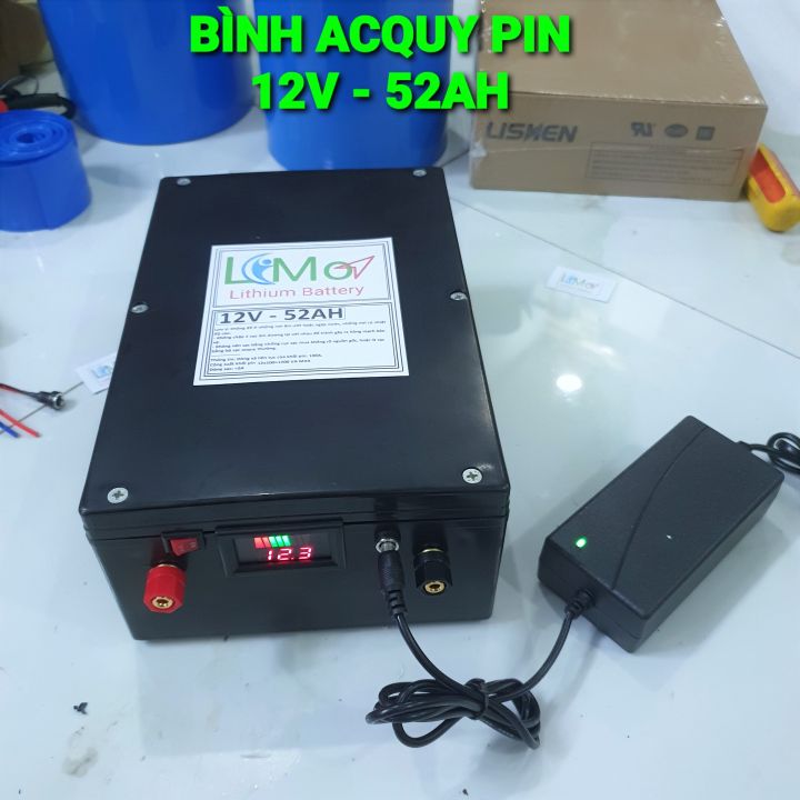 Bình Acquy Pin Lithium 12V 52AH. Chuyên dùng cho Kích điện, năng lượng ...