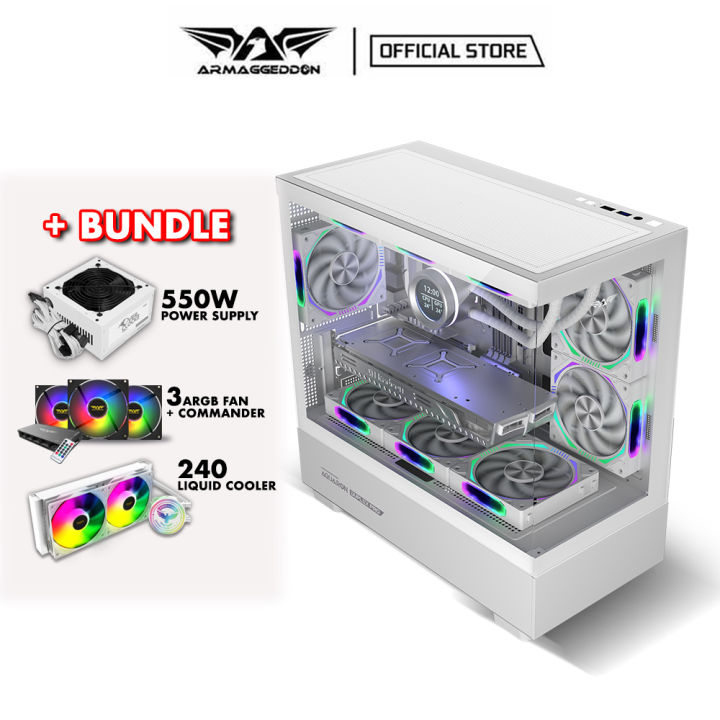 Armaggeddon Aquaron Duplex PRO MATX Dual Chamber PC Case with Tempered ...