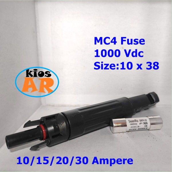 FUSE Sekring inline MC4 Fuse DC 1000V Panel Surya dan FUSE 10mm x 38mm ...