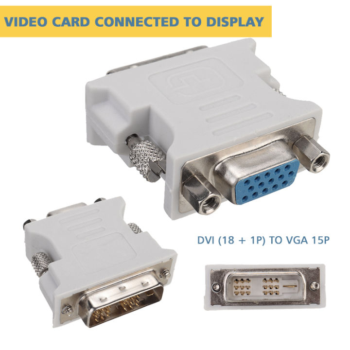 KPL DVI-D 18+1Pin Dual Link Male to VGA 15 Pin Female Plug Adapter for ...