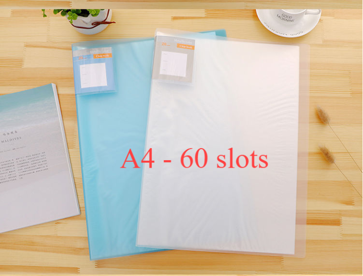 A4 Size Display Book 60 Transparent Pocket Clear Folder A4 Drawing ...