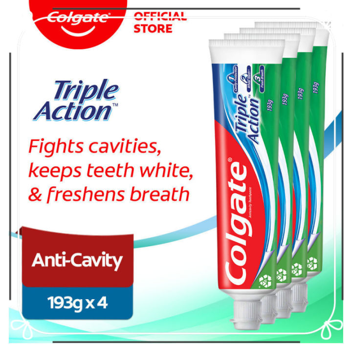 Colgate Triple Action Anti-Cavity Family Toothpaste Original Mint 193g ...