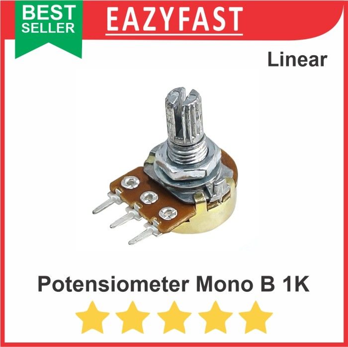 Potensiometer B 1K Mono Linear B1K 1 K Ohm Potensio Potentio Meter ...