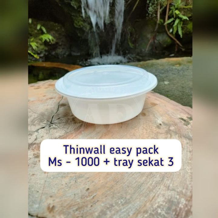Thinwall Mangkok Easy Pack MS - 1000 + Tray Sekat 3 ISI -+ 10 PCS | Lazada Indonesia