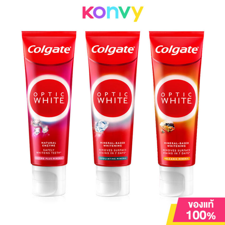 Colgate Optic White Toothpaste คอลเกต ยาสีฟัน (Exfoliating Mineral 100g ...