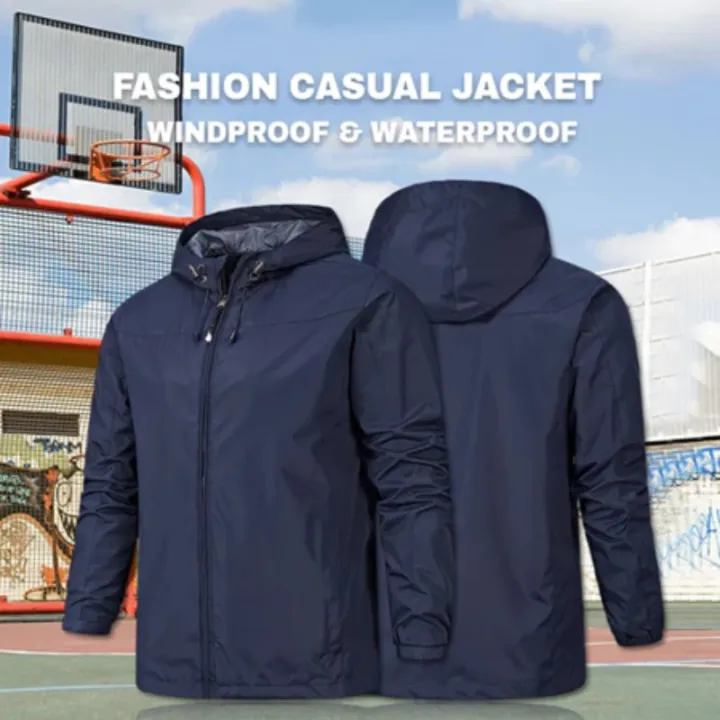 Hooded Jacket 100% Waterproof and Windproof Men's Hiking Lightweight ...