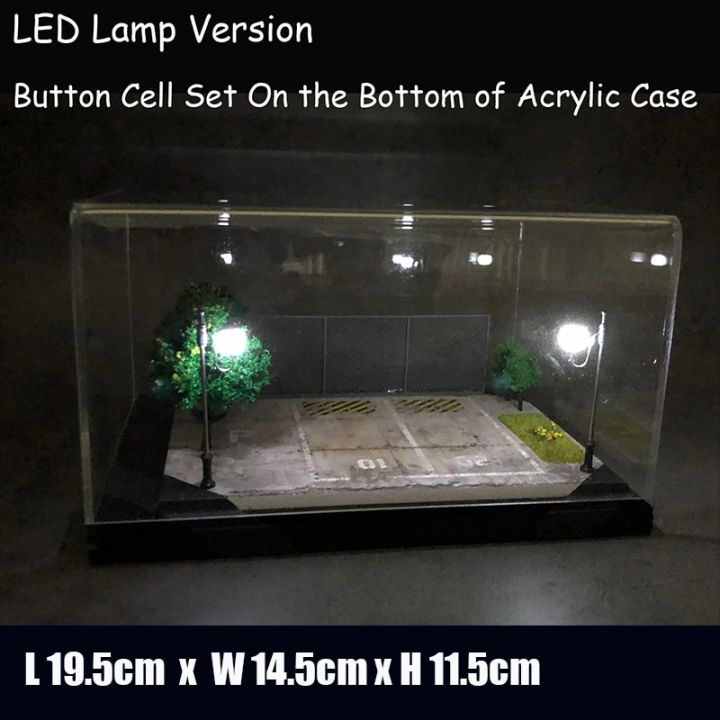 Diorama 1/64โมเดลไฟรถ LED โรงรถพร้อมจอแสดงกล่องแสดงสิ่งของแบบอะคริลิค ...