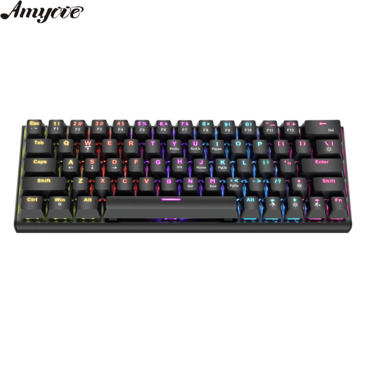 G101D Portable Mechanical Gaming Keyboard With RGB Backlit Keyboard 63 ...