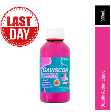 Gaviscon Double Action Liquid 300ml - Fast-Acting Heartburn Relief and ...