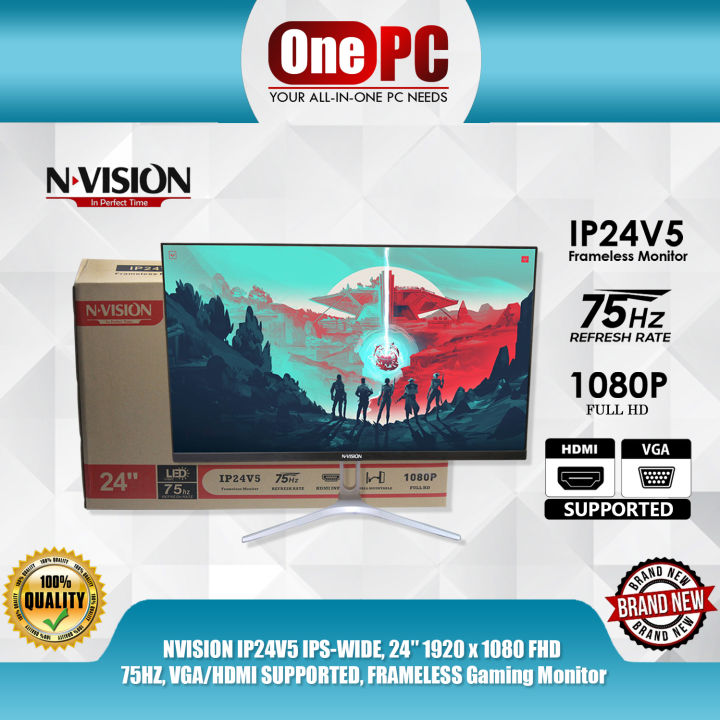 NVISION IP24V5 IPS-WIDE, 24″ 1920 x 1080 FHD 75HZ, VGA/HDMI SUPPORTED ...