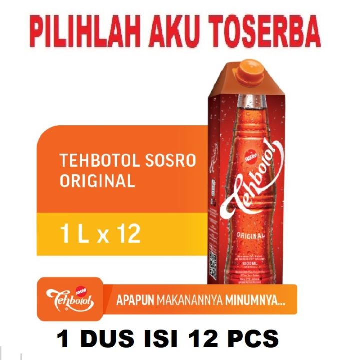 Teh Botol Sosro Kotak Original 1 LITER - ( HARGA 1 DUS ISI 12 ...