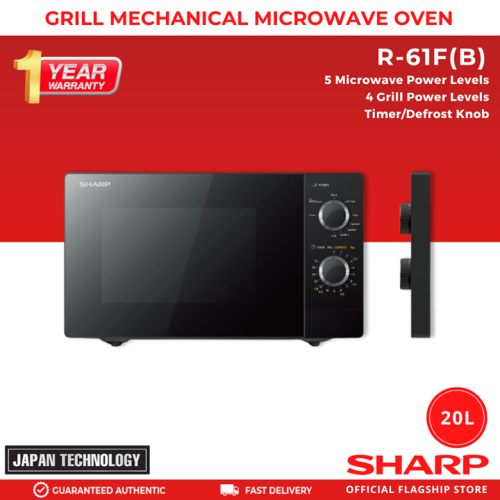 Sharp R-61F(B) 20 Liters Microwave Oven with Grill (Latest Model ...