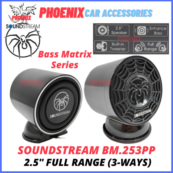 2.5'' 📢 SOUNDSTREAM 3 - WAYS BASSMATRIX BM.253PP FULL RANGE SPEAKER ...