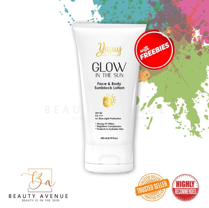 Yasuy Glow in the Sun Face and Body Sunblock Lotion SPF 50 PA +++ (With ...