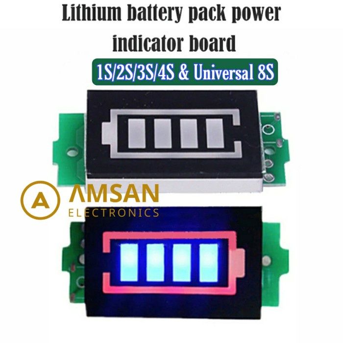 Indikator Baterai Lithium Li-ion 1S 2 3S 4S 1S-8S 18650 Battery Pack ...
